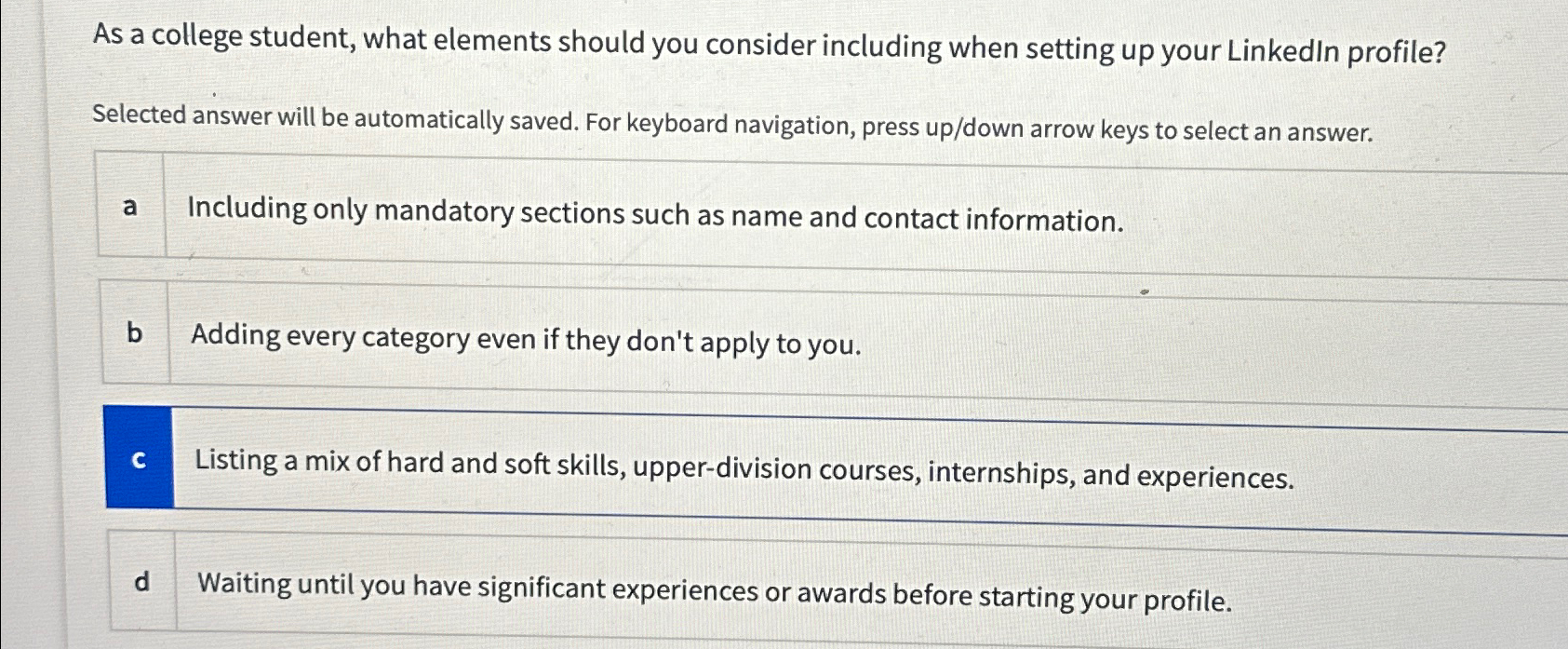 Solved As a college student, what elements should you | Chegg.com