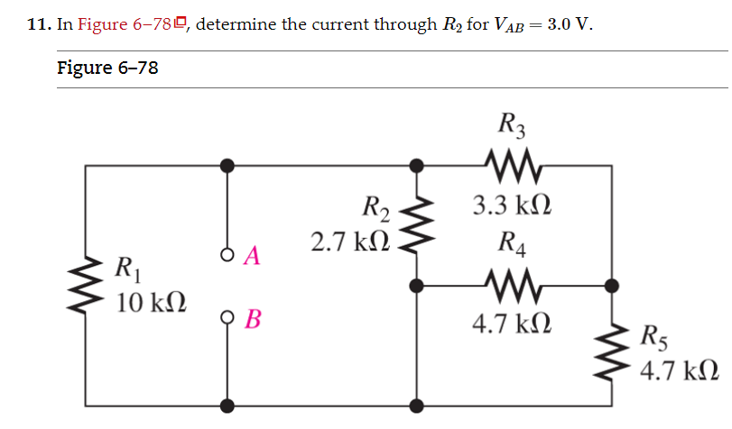 Solved In Figure 6-78凹, ﻿determine the current through R2 | Chegg.com