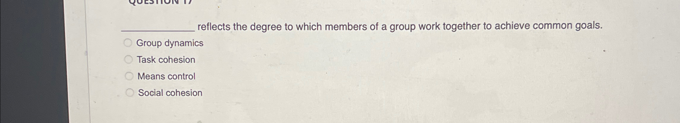 Solved q, ﻿reflects the degree to which members of a group | Chegg.com