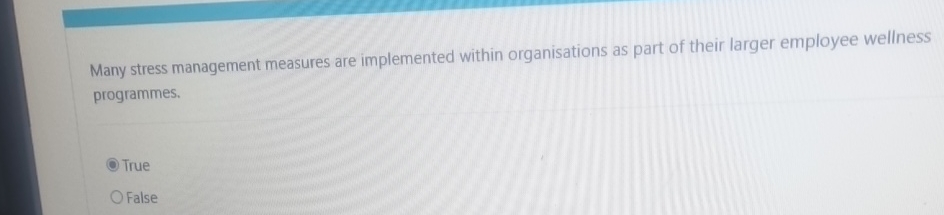 Solved Many stress management measures are implemented | Chegg.com
