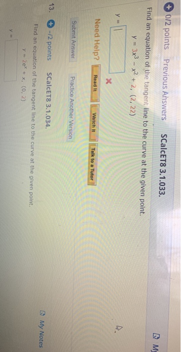 Solved + 0/2 points Previous Answers CalcET8 3.1.033. BM | Chegg.com