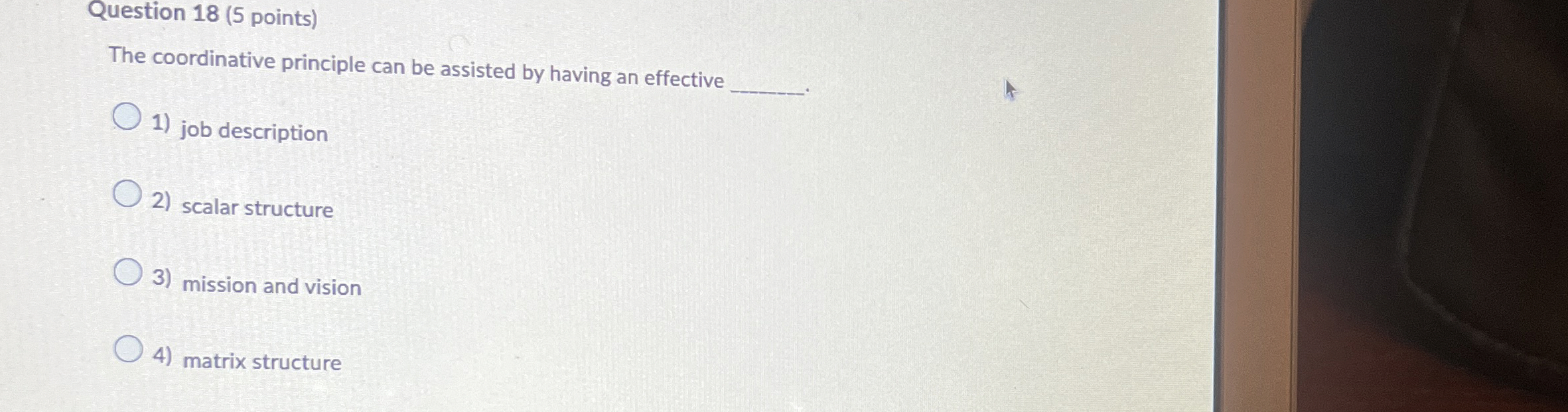Solved Question 18 (5 ﻿points)The coordinative principle can | Chegg.com