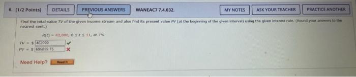 Solved 6. [1/2 Points) DETAILS PREVIOUS ANSWERS WANEAC7 | Chegg.com