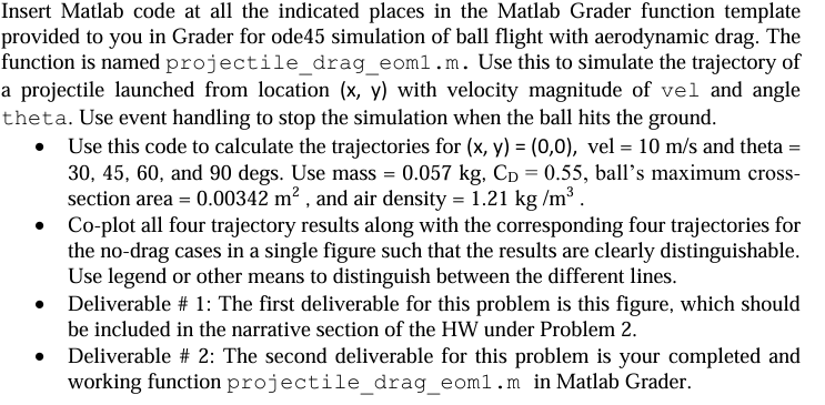 Insert Matlab code at ﻿all the indicated places in | Chegg.com