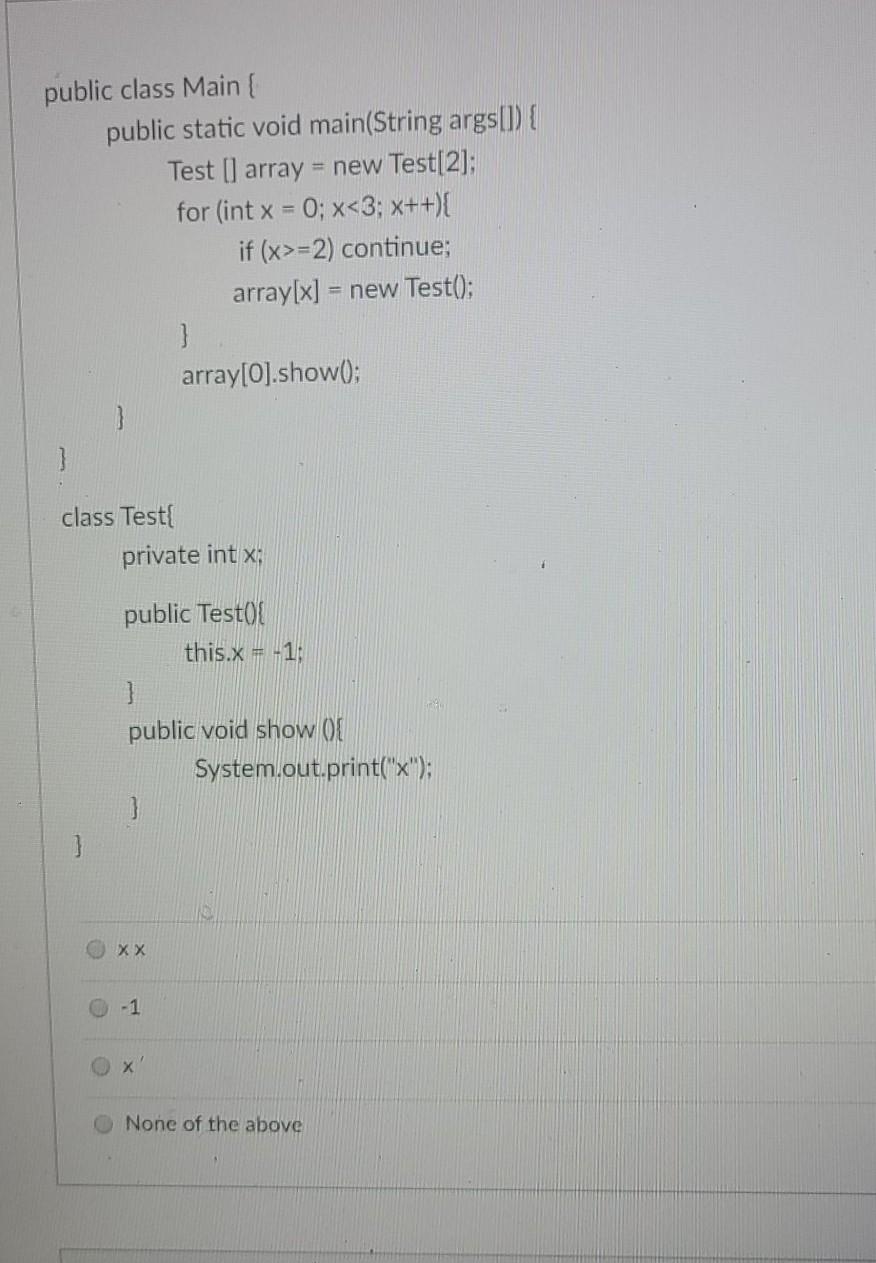 Solved public class Main public static void main(String | Chegg.com