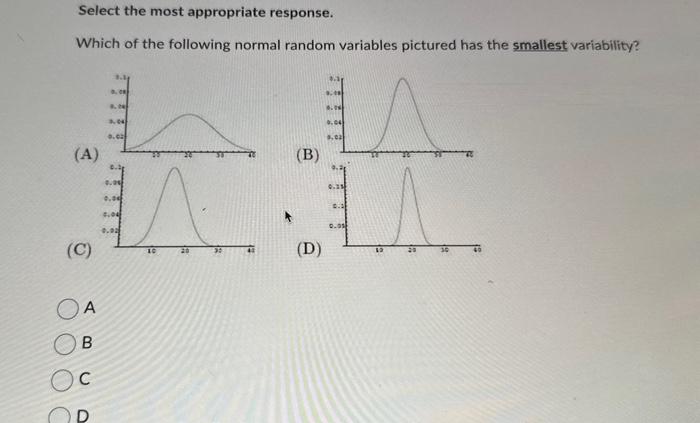 Solved Select the most appropriate response. Which of the | Chegg.com