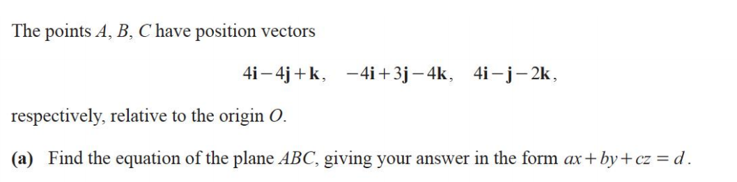 Solved The points A,B,C ﻿have position | Chegg.com