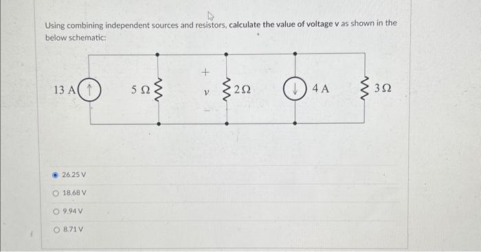 Solved Using combining independent sources and resistors, | Chegg.com