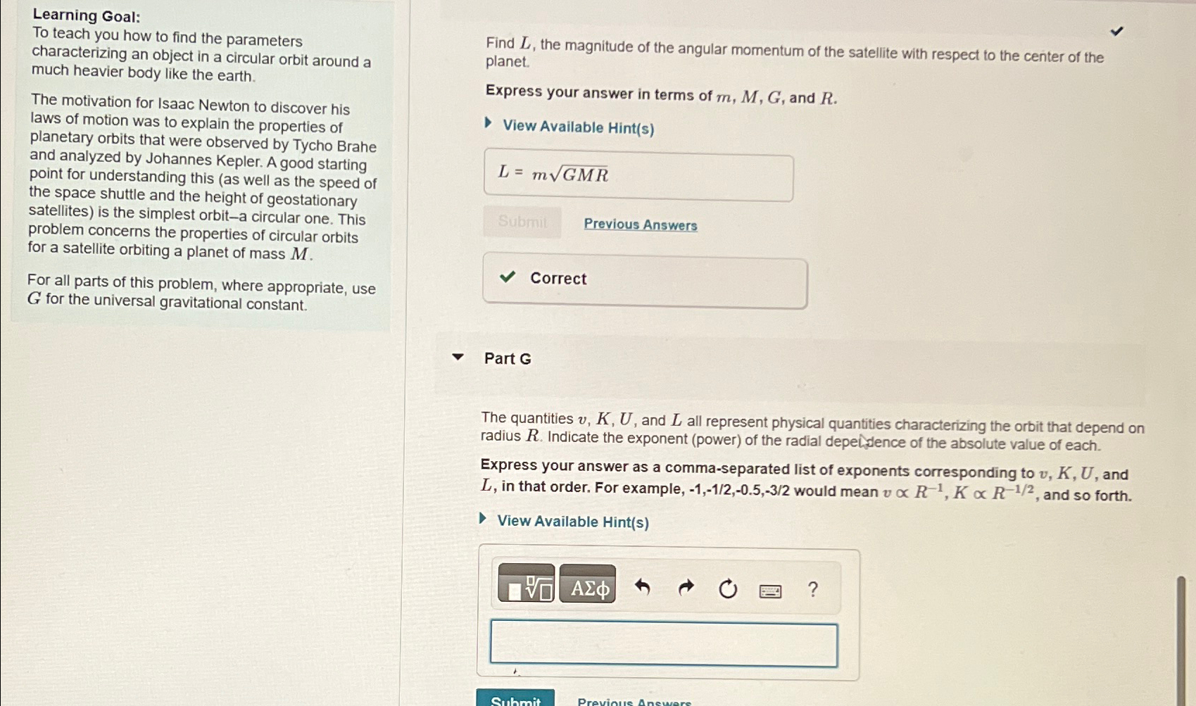 Solved Learning Goal:To teach you how to find the parameters | Chegg.com
