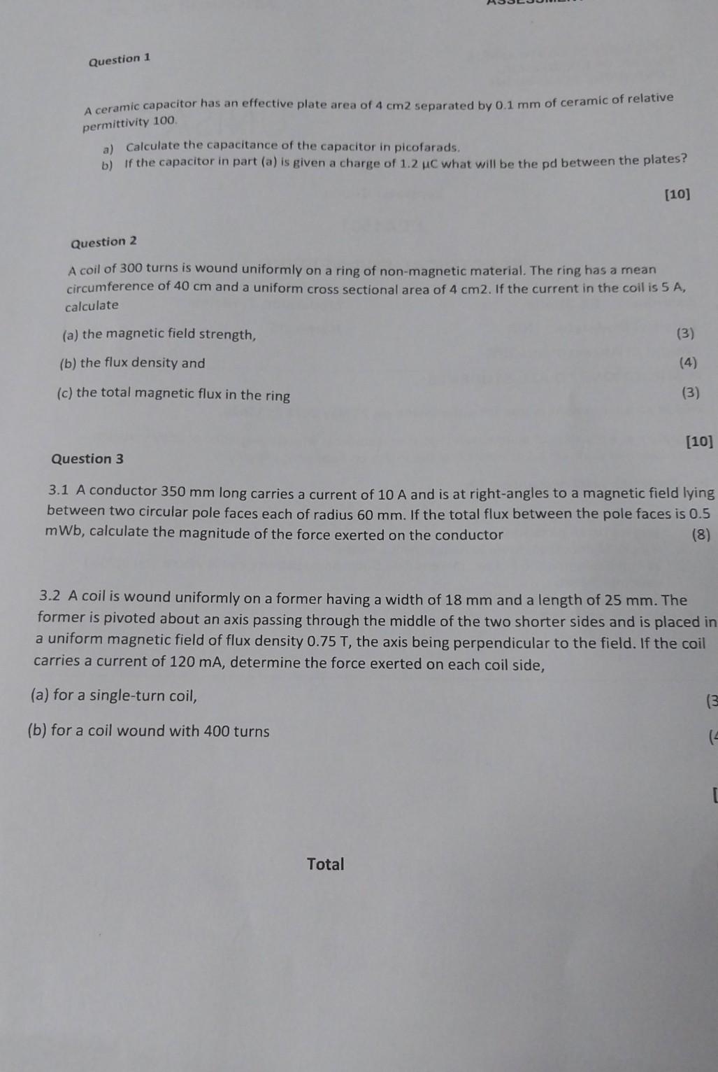 Solved A ceramic capacitor has an effective plate area of 4 | Chegg.com