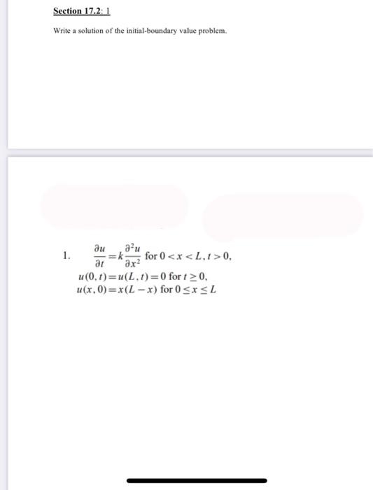 Solved Write a solution of the initial-boundary value | Chegg.com