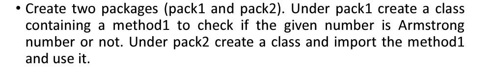 Solved Create two packages (pack1 and pack2). Under pack1 | Chegg.com