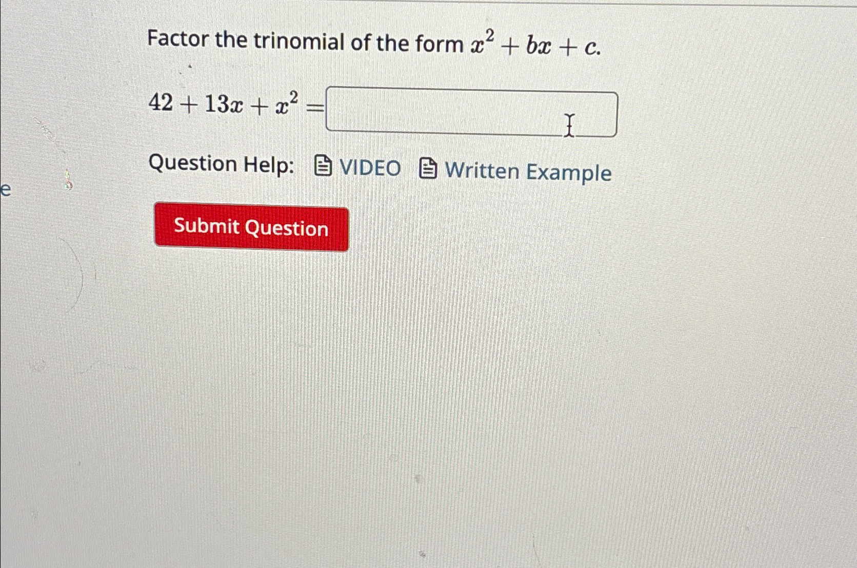 Solved Factor the trinomial of the form | Chegg.com