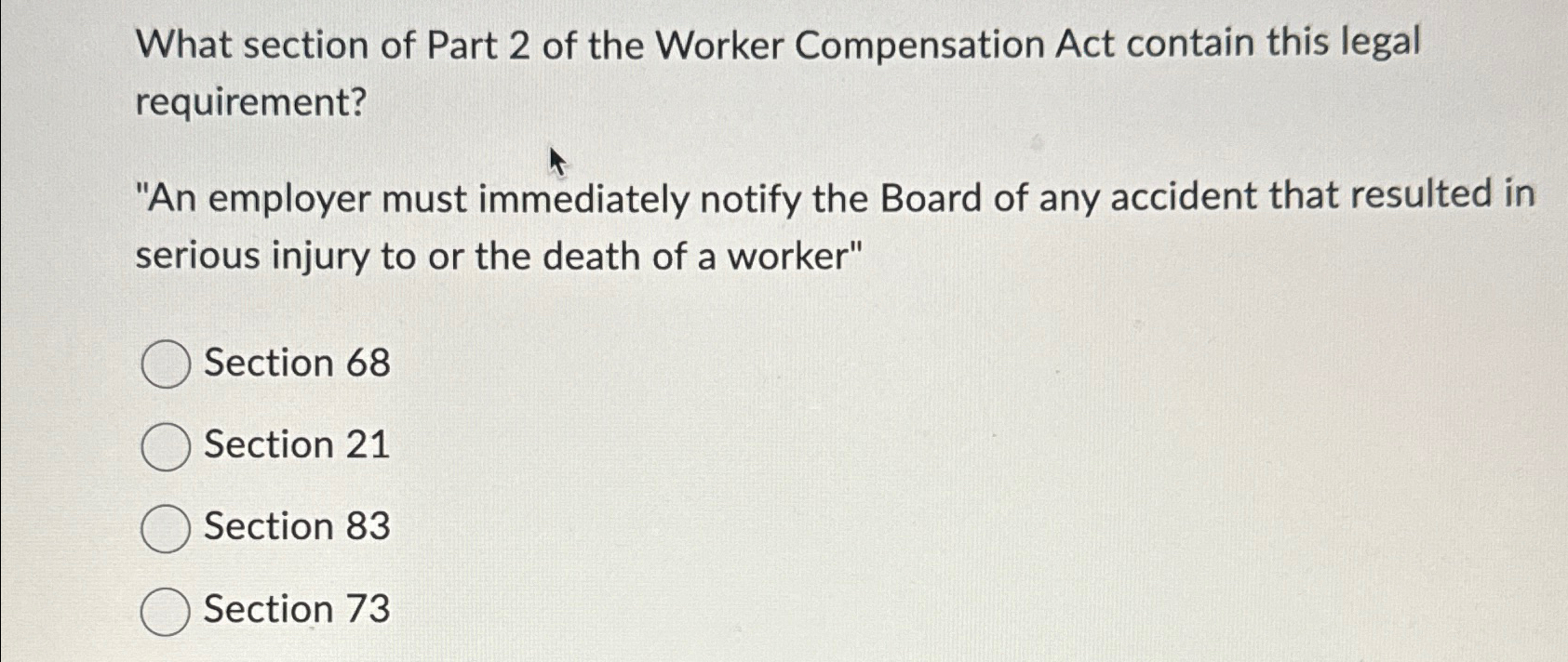 Solved What section of Part 2 ﻿of the Worker Compensation | Chegg.com