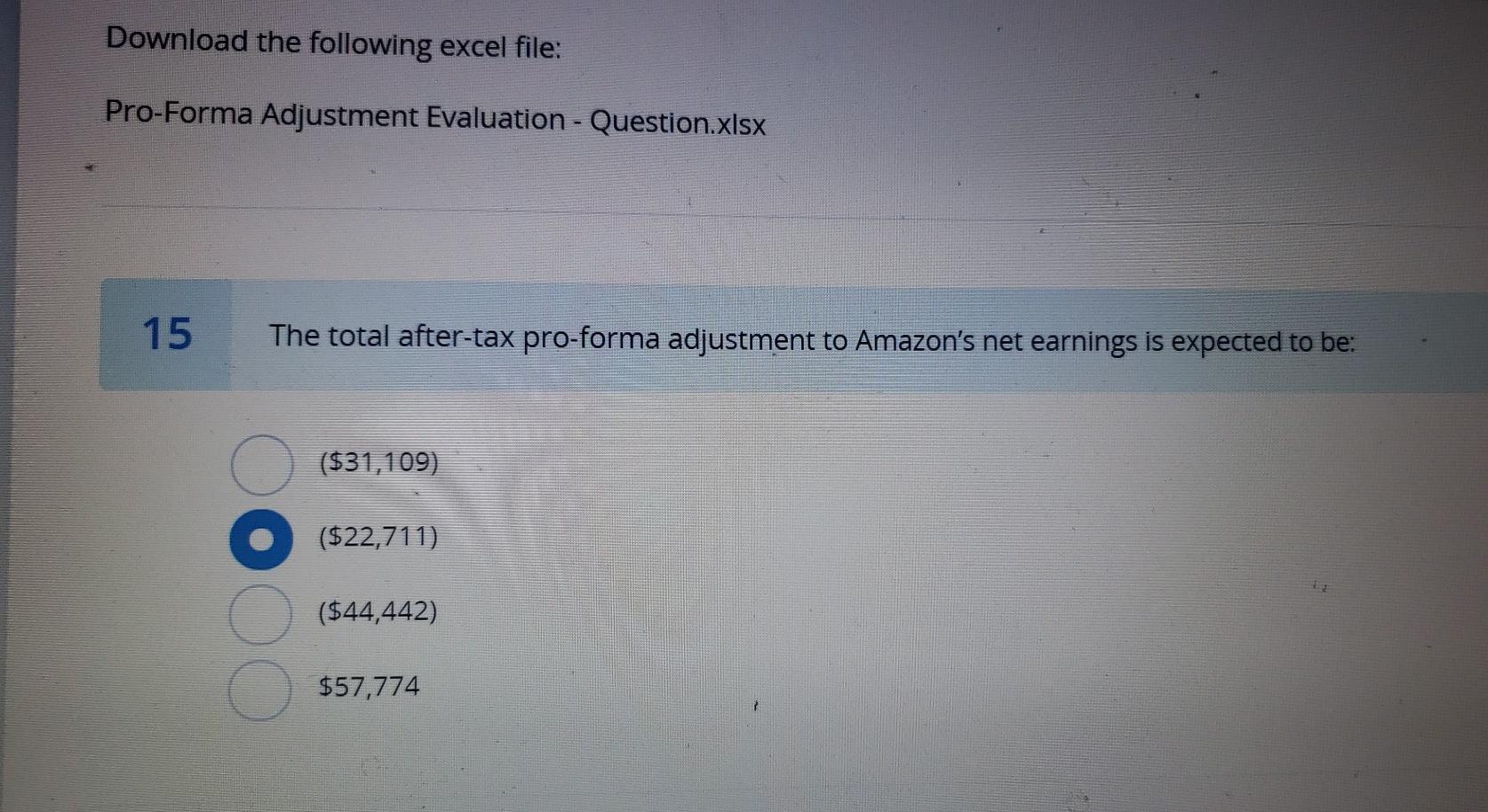 Solved Download the following excel file: Pro-Forma | Chegg.com