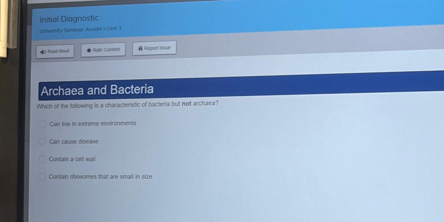 Solved Initial DiagnosticUniversity Seminar-Amold > ﻿Unit | Chegg.com