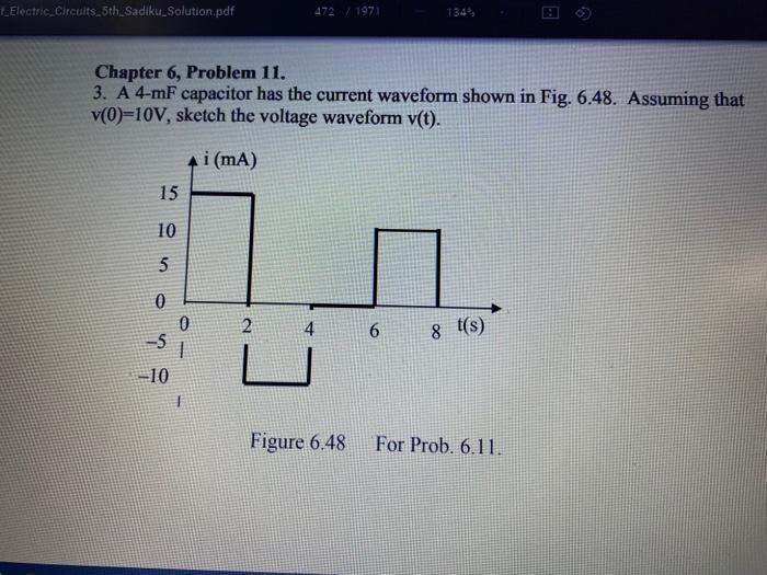 Solved Chapter 6, Problem 11. 3. A 4-mF capacitor has the | Chegg.com