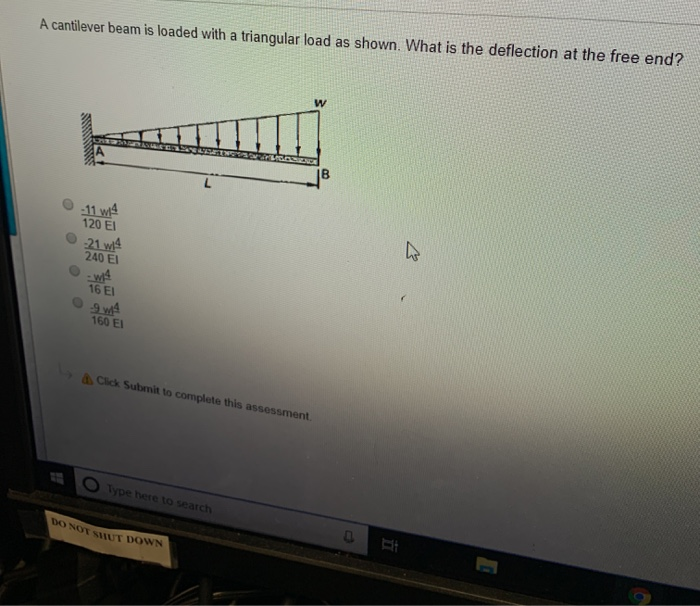 Solved A cantilever beam is loaded with a triangular load as | Chegg.com