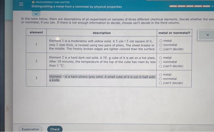 Solved In the table below, there are descriptions of an | Chegg.com