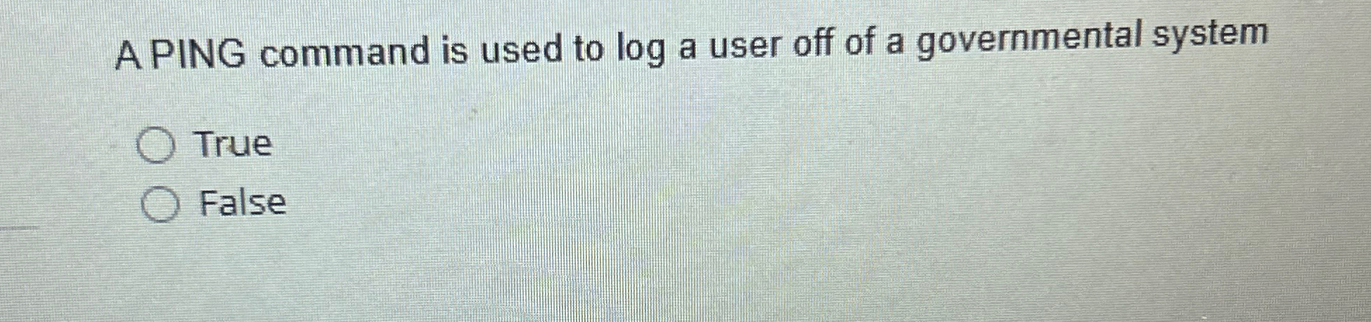 Solved A PING command is used to log a user off of a | Chegg.com