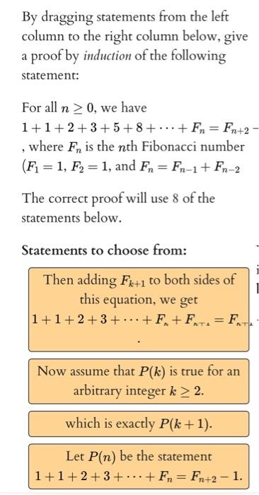 By dragging statements from the left column to the | Chegg.com