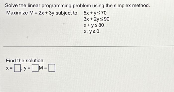 Solve the linear programming problem using the | Chegg.com