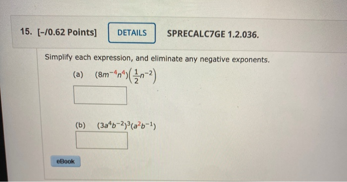 Solved 15. [-70.62 Points) DETAILS SPRECALC7GE 1.2.036. | Chegg.com Solved 15. [-70.62 Points) DETAILS SPRECALC7GE 1.2.036. | Chegg.com