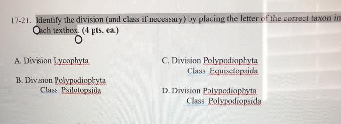 Solved 17-21. Identify the division and class if necessary) | Chegg.com
