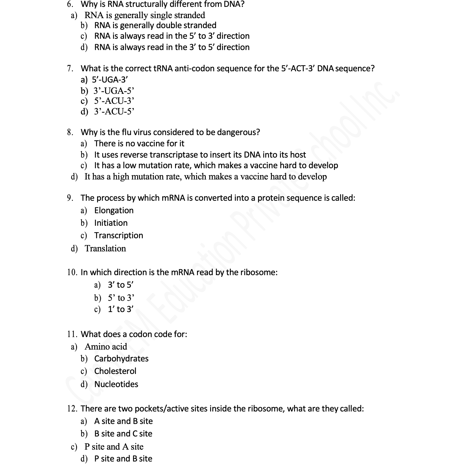 Solved Why is RNA structurally different from DNA?a) ﻿RNA is | Chegg.com