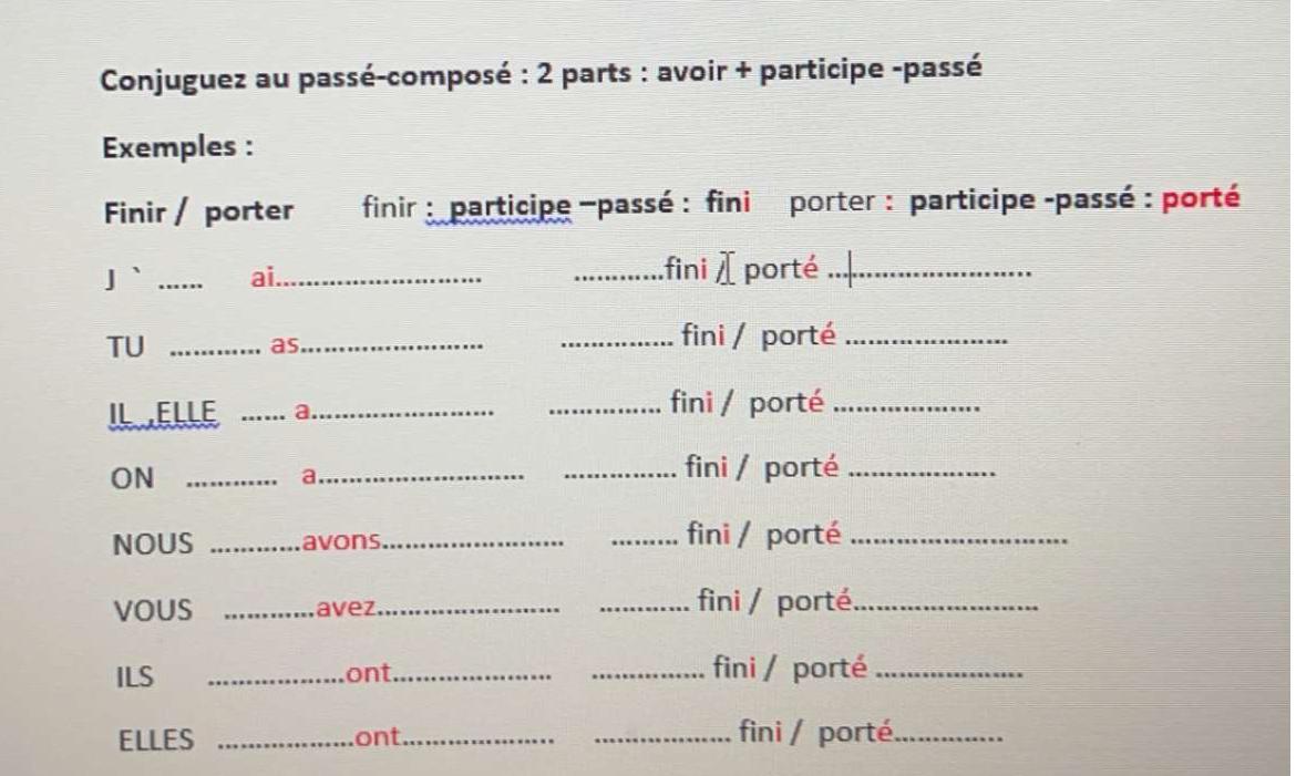 Solved Conjuguez au passé-composé ﻿: 2 ﻿parts : avoir + | Chegg.com