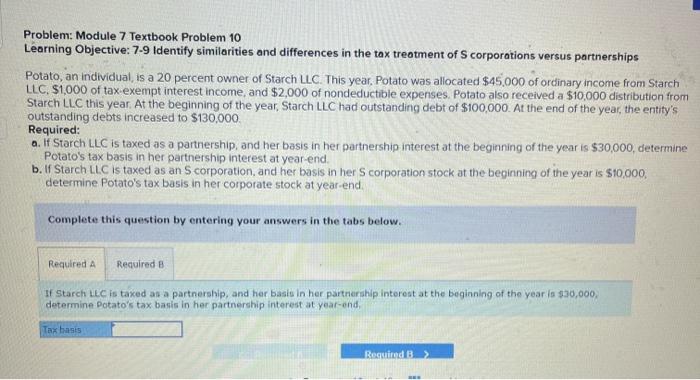 Solved Problem: Module 7 Textbook Problem 10 Leorning | Chegg.com