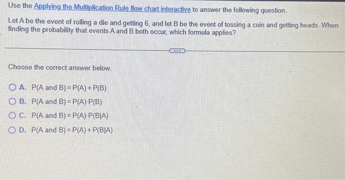 Solved Use the Applying the Multiplication Rule flow chart | Chegg.com