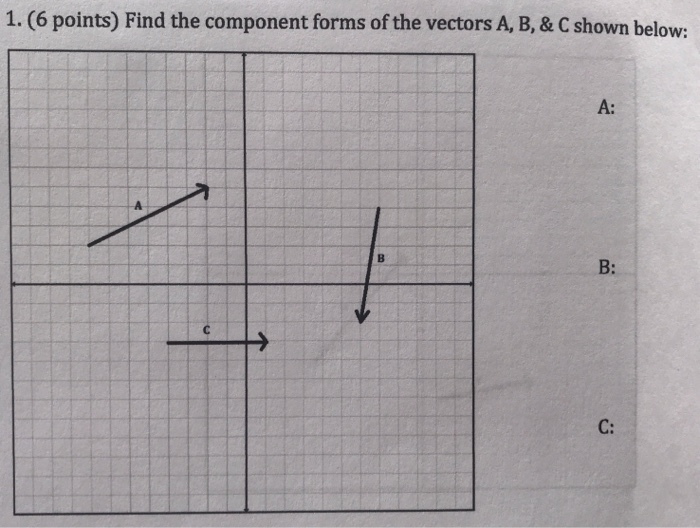 Solved 1. (6 points) Find the component forms of the vectors | Chegg.com