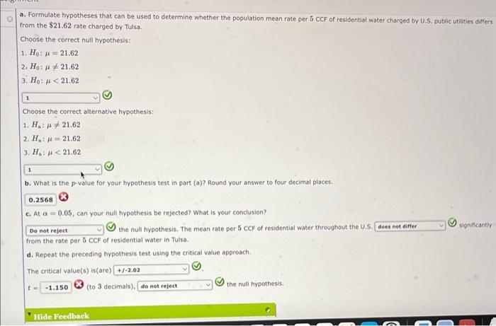 a. Formulate hypotheses that can be used to determine | Chegg.com