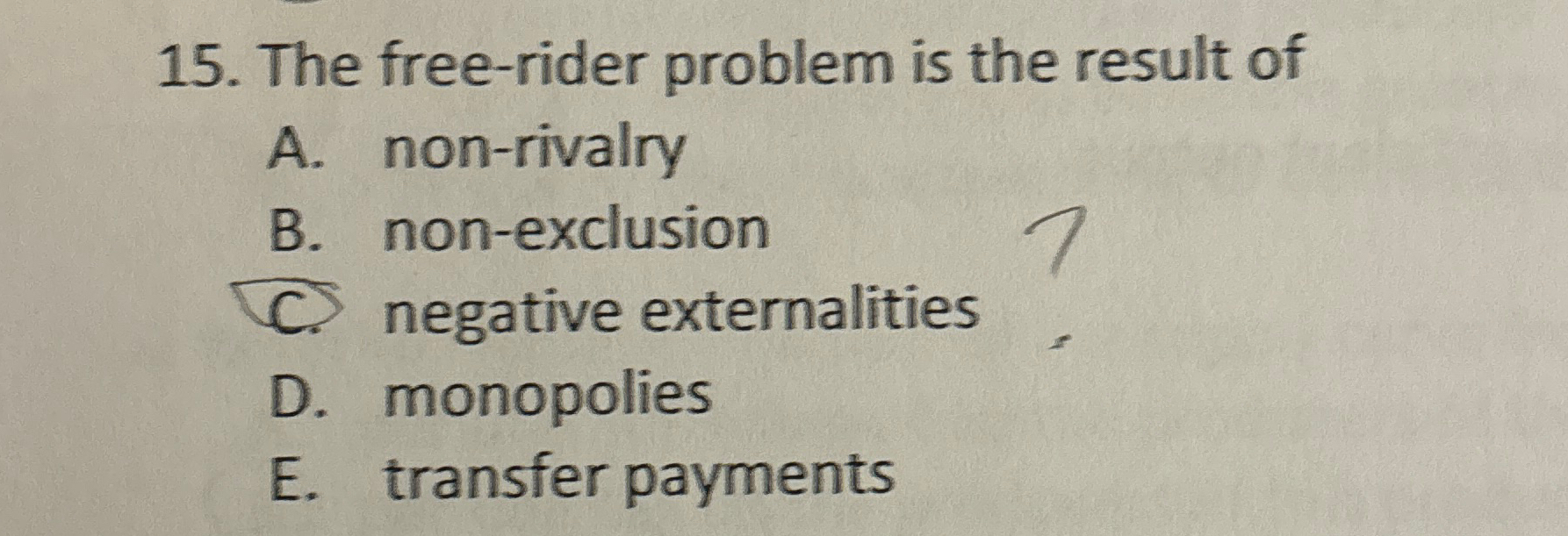 Solved The free-rider problem is the result ofA. | Chegg.com