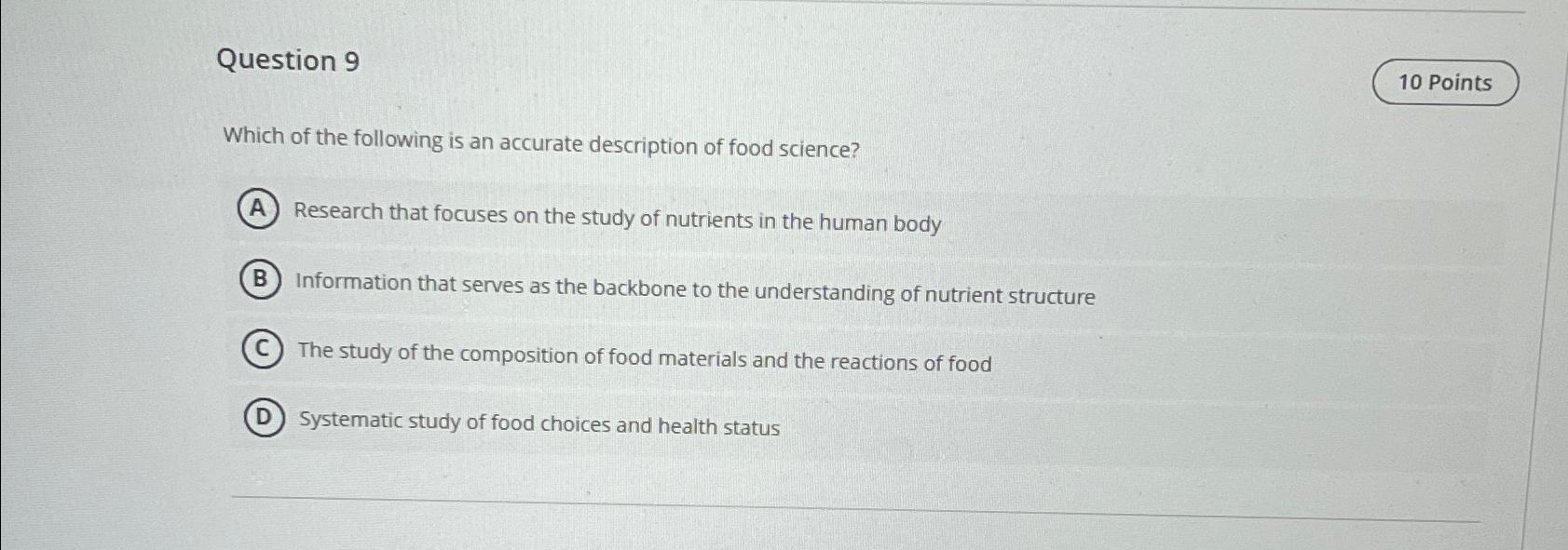 Solved Question 910 ﻿PointsWhich of the following is an | Chegg.com