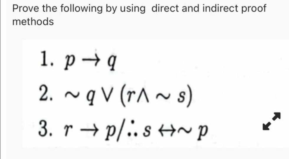 Solved Prove the following by using direct and indirect | Chegg.com