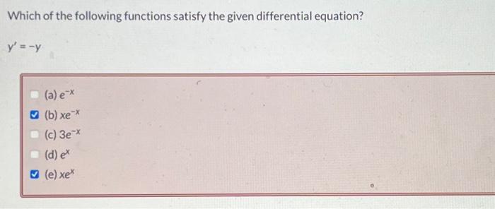 Solved Which of the following functions satisfy the given | Chegg.com