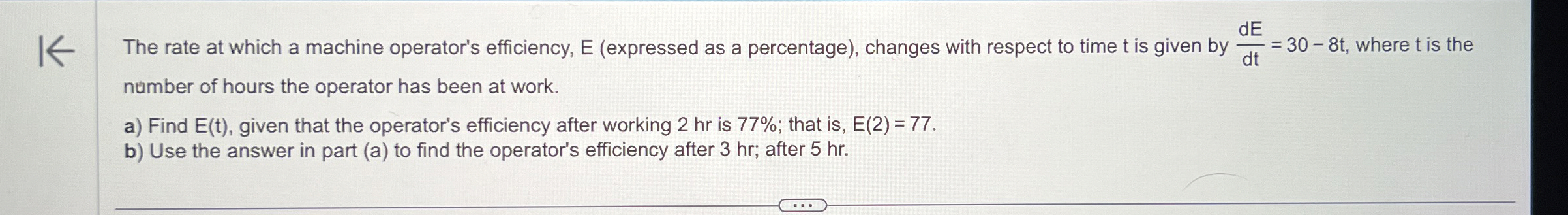Solved The rate at which a machine operator's efficiency, | Chegg.com