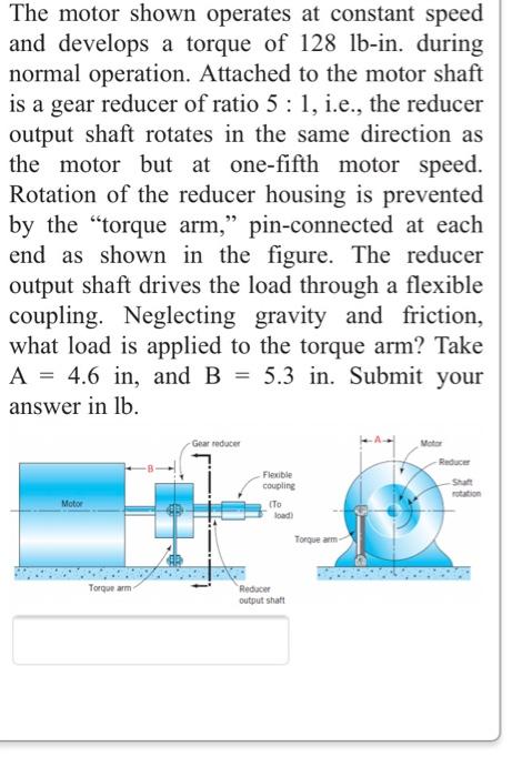 Solved The motor shown operates at constant speed and | Chegg.com