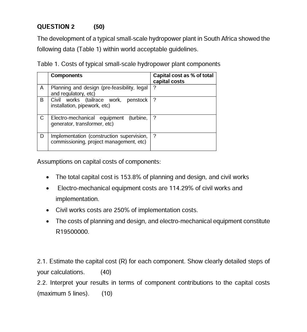 Solved QUESTION 2 (50) The development of a typical | Chegg.com