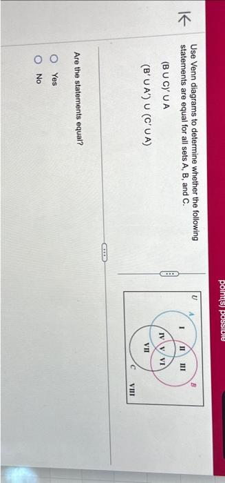 Solved Use Venn diagrams to determine whether the following | Chegg.com