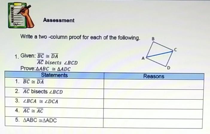 Solved ROSP59 Assessment Write a two-column proof for each | Chegg.com