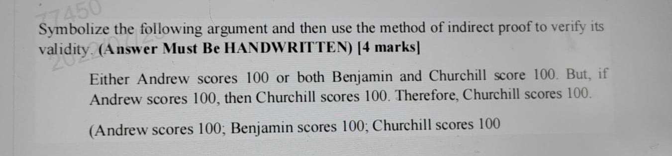 Solved Symbolize the following argument and then use the | Chegg.com