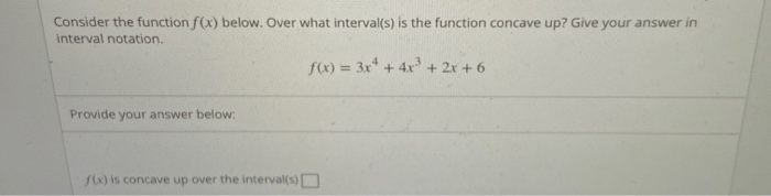 Solved Consider the function f(x) below. Over what | Chegg.com