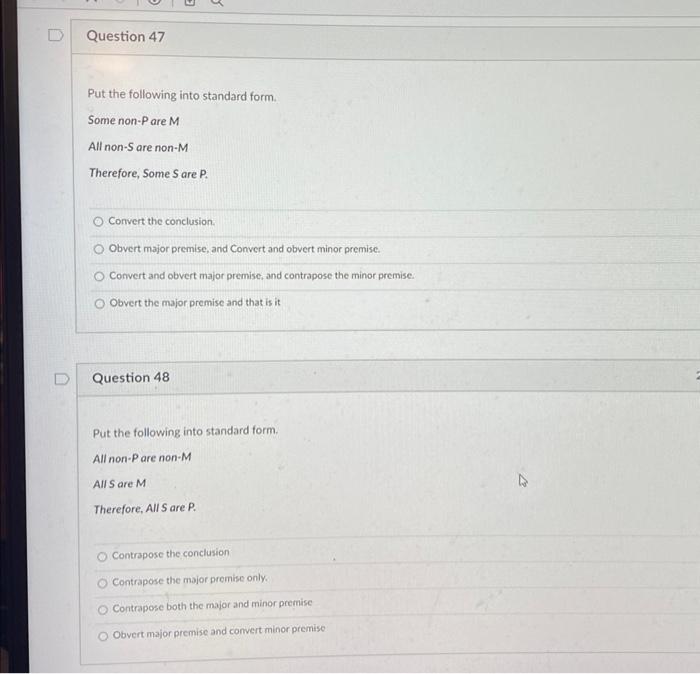 Question 47 Put the following into standard form. | Chegg.com
