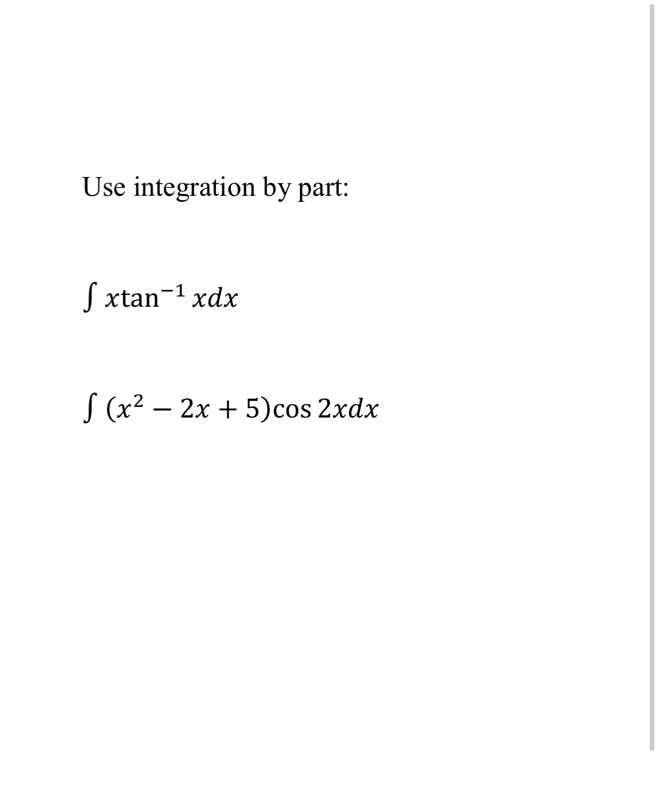 Solved Use integration by | Chegg.com