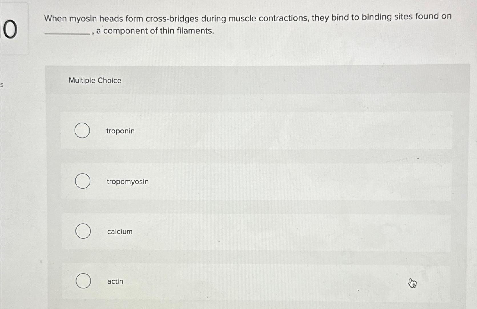 Solved When myosin heads form cross-bridges during muscle | Chegg.com
