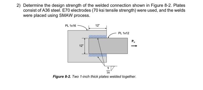 Solved 2) Determine the design strength of the welded | Chegg.com