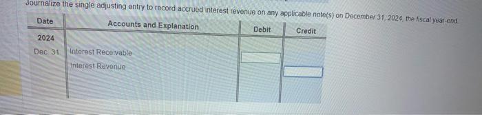 Solved Due date Journalize the single adjusting entry to | Chegg.com